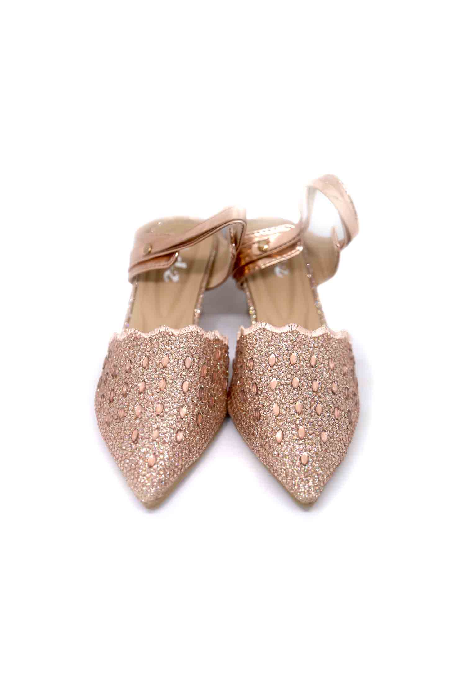 Biye Bazaar | Beige artificial leather stone heel