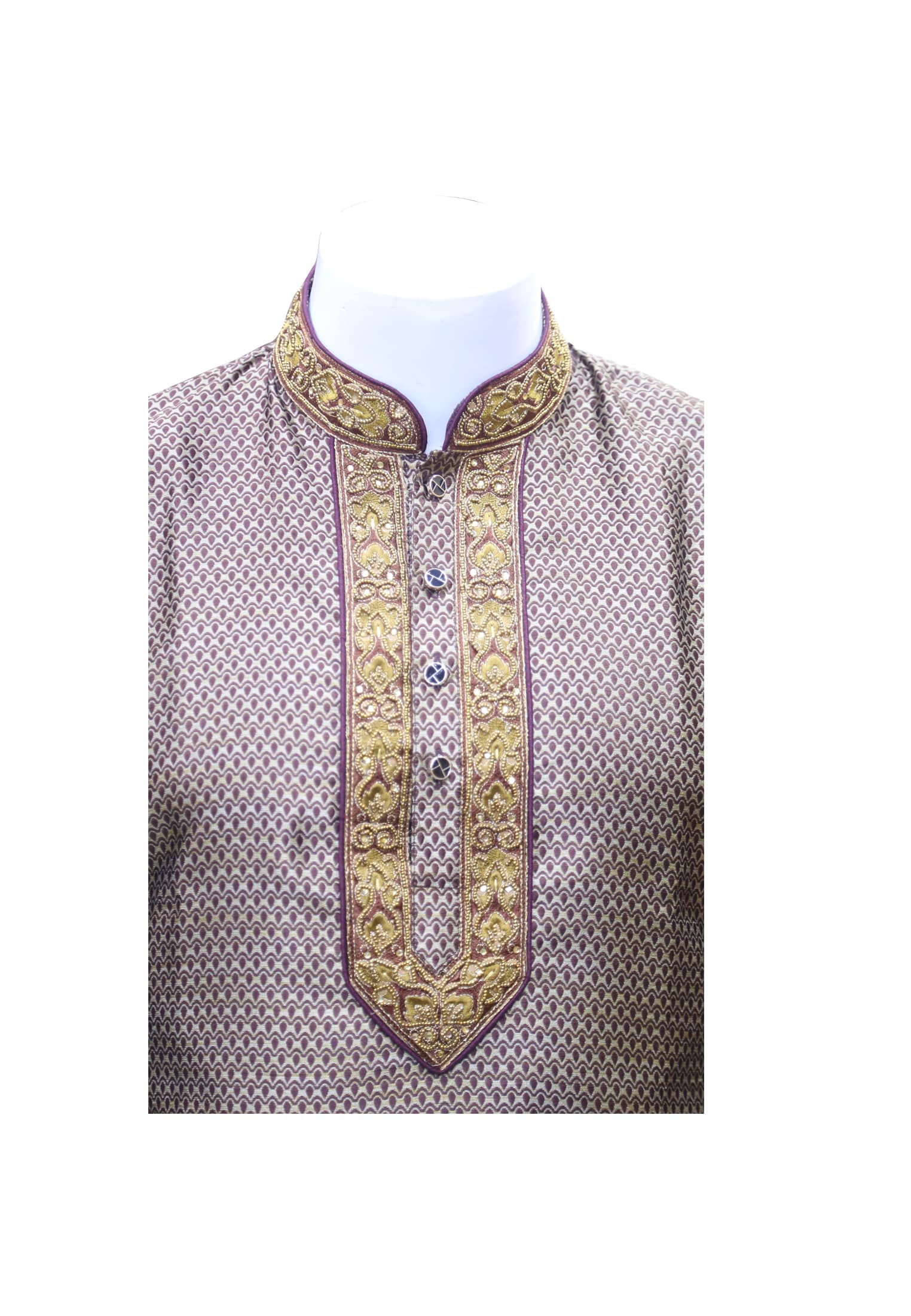 Biye Bazaar | Deep Coffee Colored Silk Panjabi