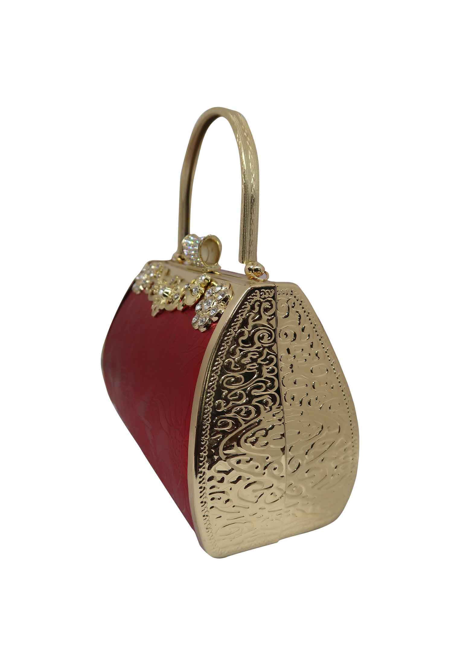Biye Bazaar | Maroon stone work Wedding Party bag