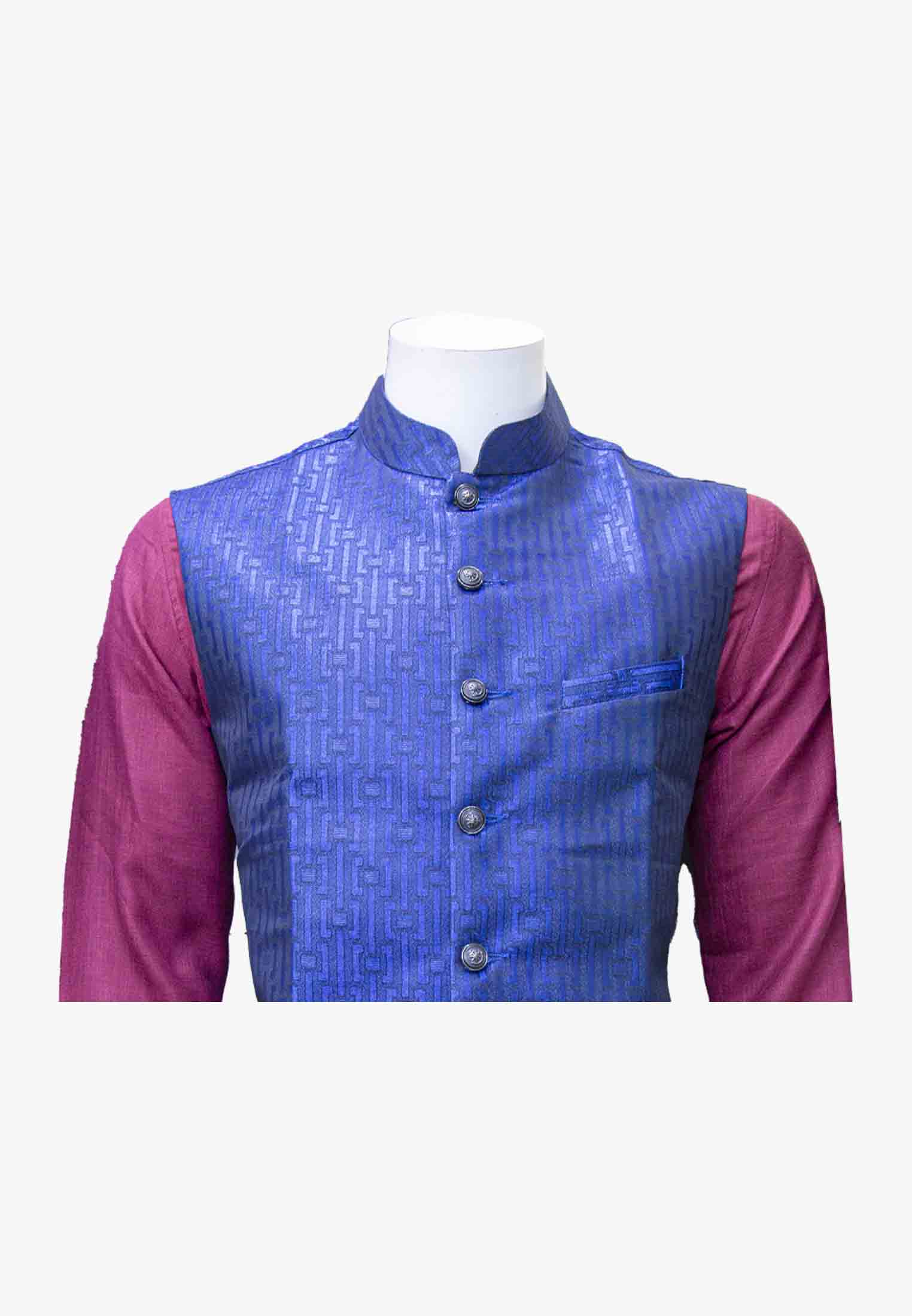 Biye Bazaar | Indian Purple Panjabi with Blue koti