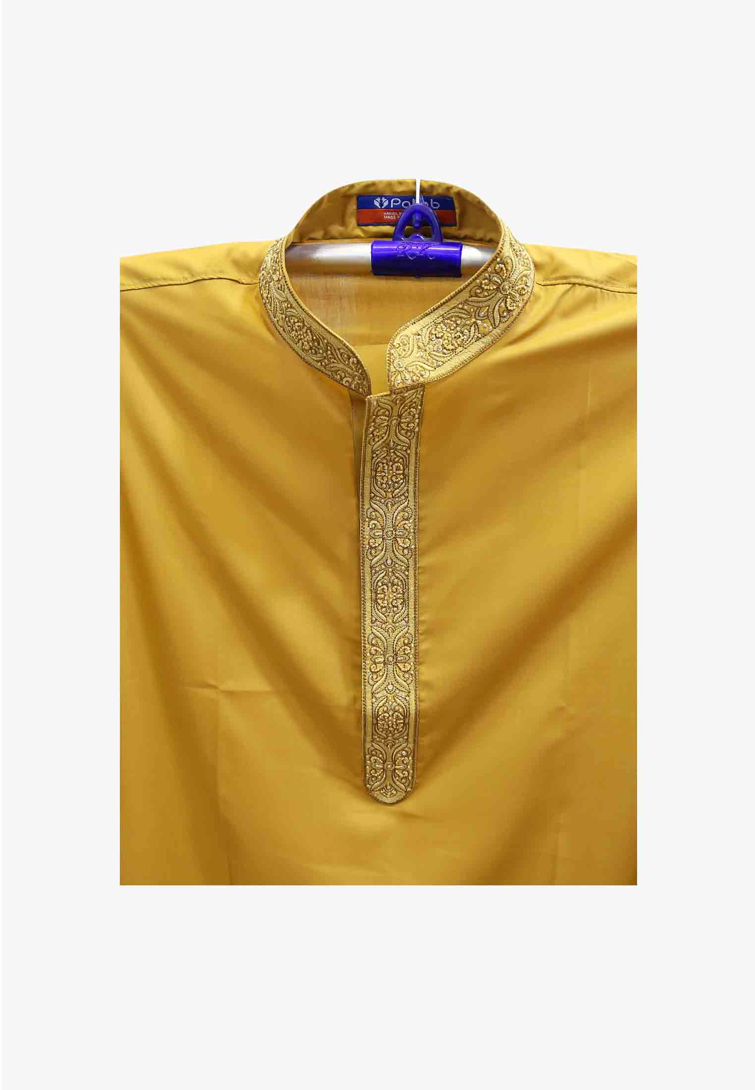 Biye Bazaar | Deep Yellow Colored stylist Panjabi