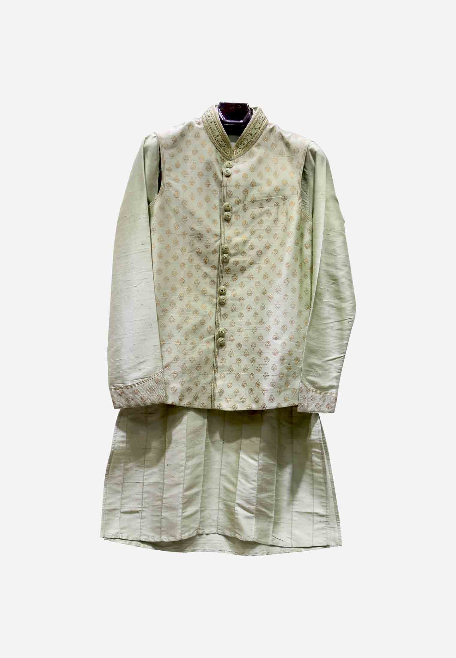 Biye Bazaar | Light lemon Koti Panjabi